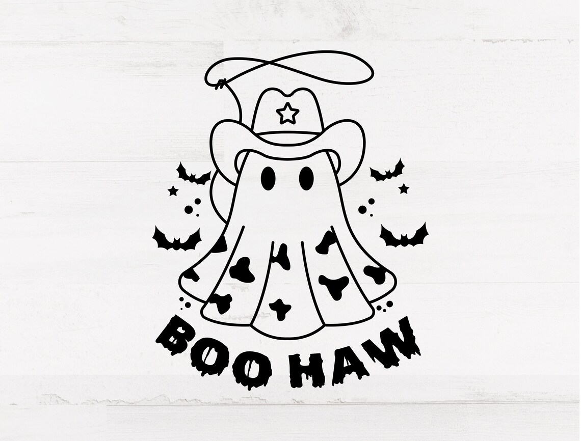Boo Haw SVG PNG EPS Cowboy Ghost Svg Halloween Svg Funny - Etsy