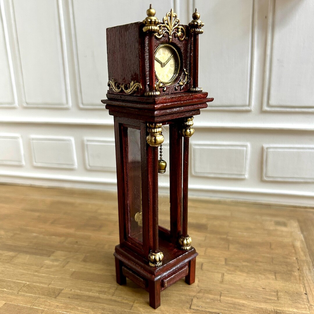 OOAK Miniature Grandfather Clock With Gold Accents in 1:12 Scale ...