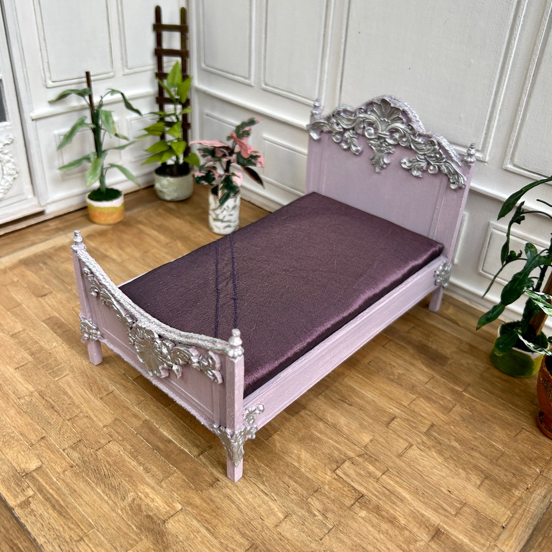 Handmade Miniature Bed With Matching Detachable Mattress, Miniature ...