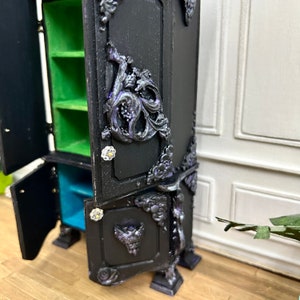 Miniature Gothic Dollhouse Cabinet, Black Dollhouse Furniture, Goth ...