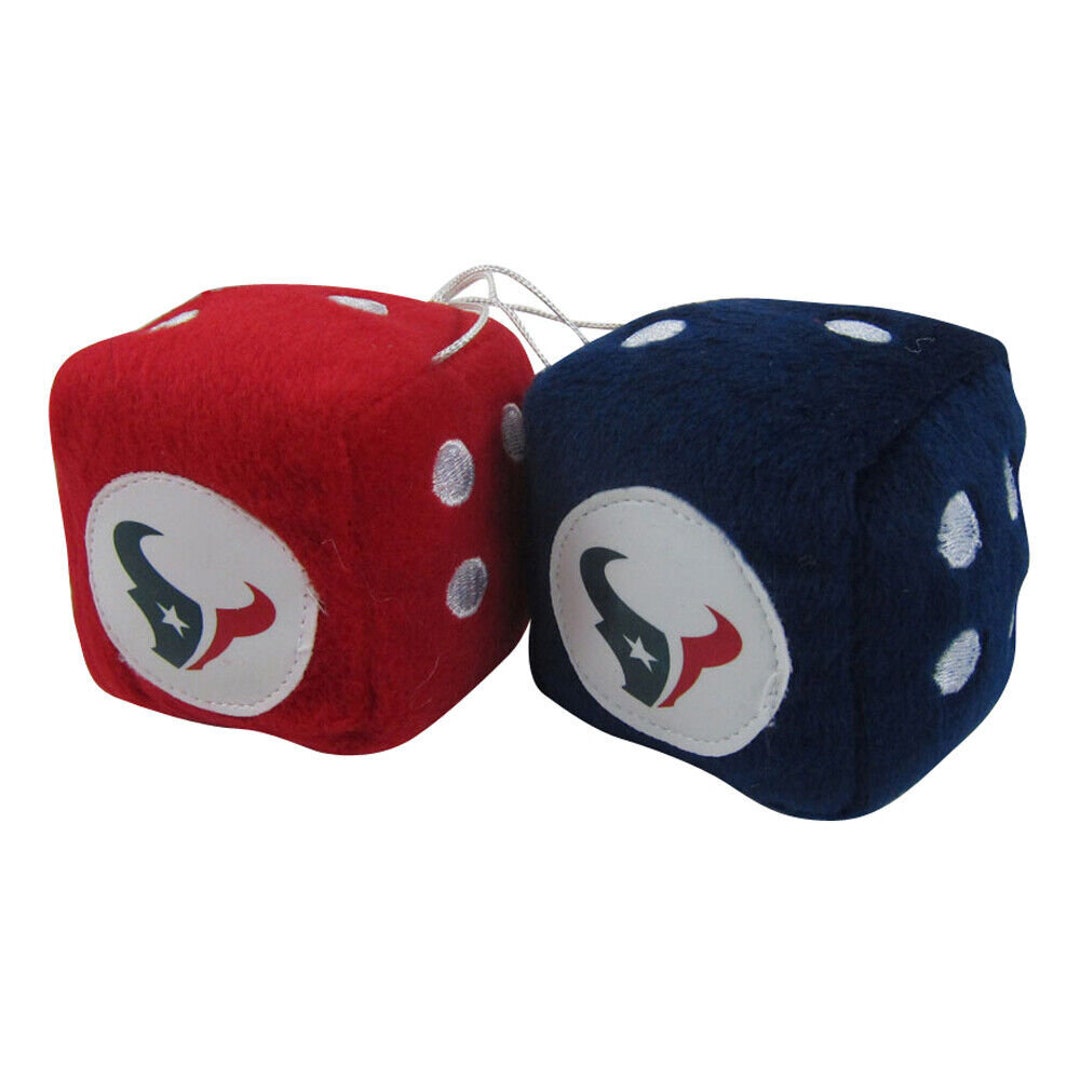 NFL Houston Texans Plush Fuzzy Dice Rear View Mirror Dangle - Etsy