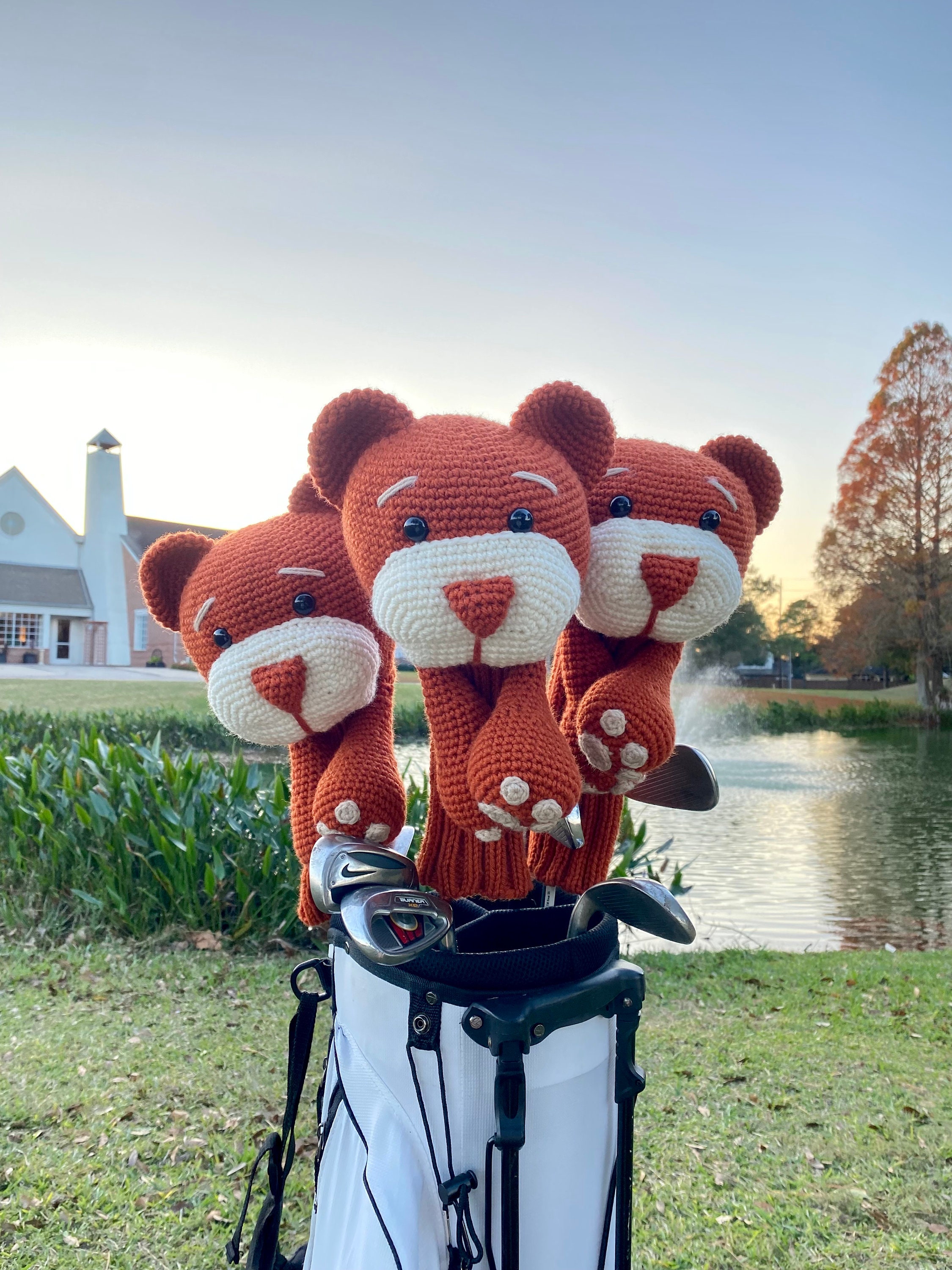 Red Teddy Bear Golf Club Head Cover Crochet qty 1 - Etsy