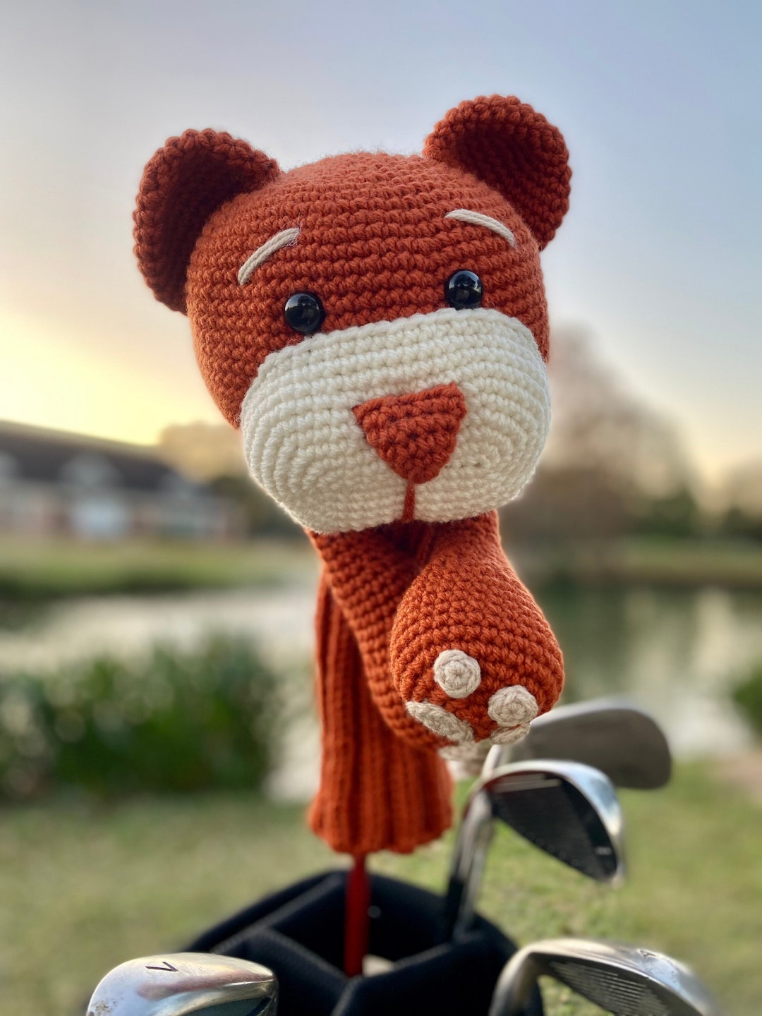 Red Teddy Bear Golf Club Head Cover Crochet qty 1 - Etsy