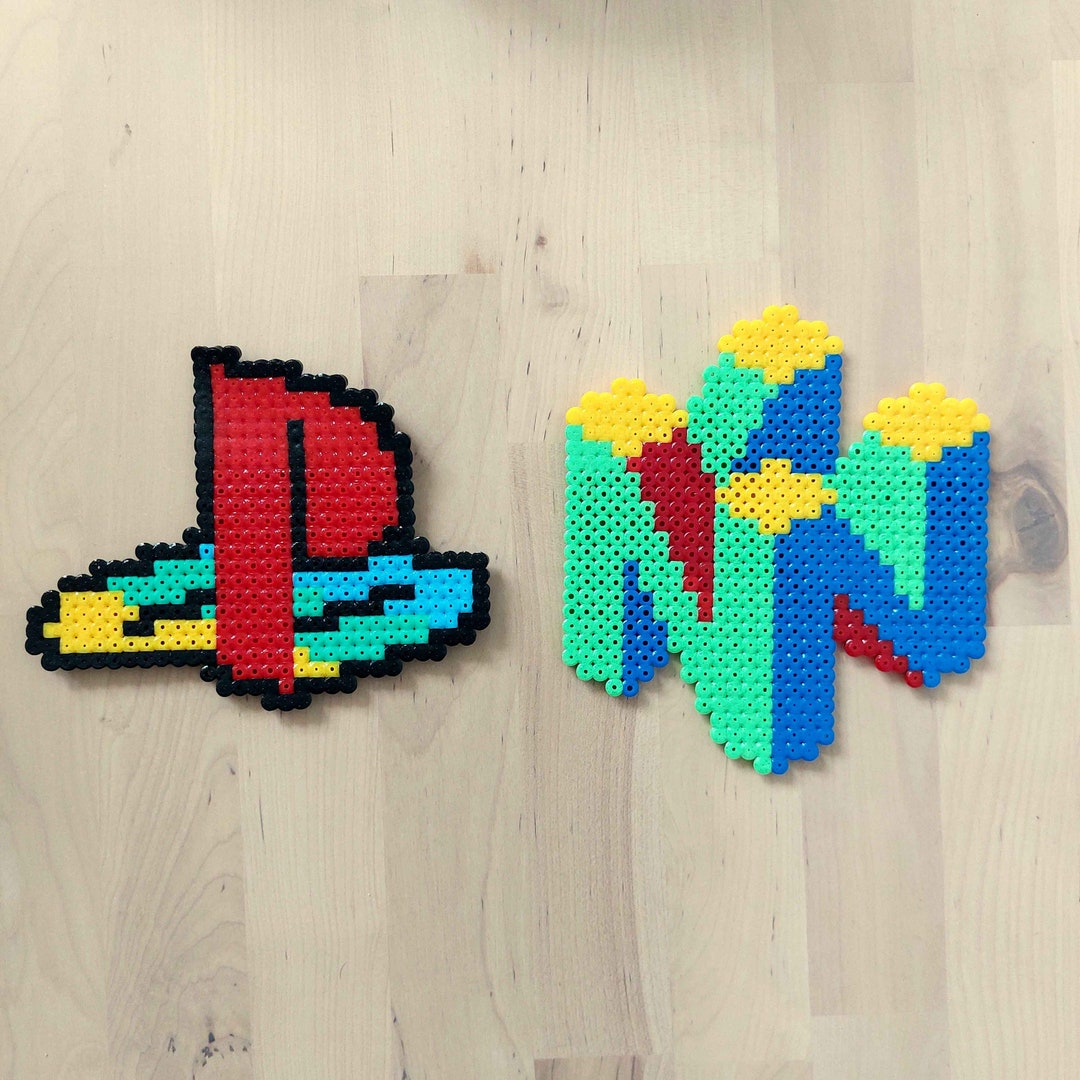 N64 & Playstation 1 Logo Pixel Art Perler Wall Decoration - Etsy