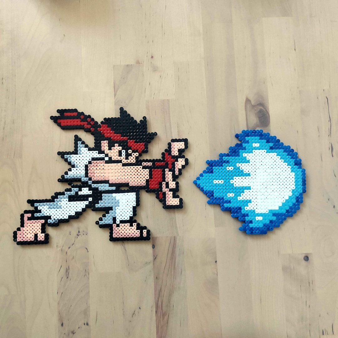 Ryu Street Fighter Pixel Art Perler - Wall Decor - Etsy