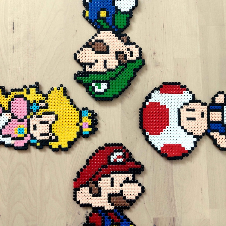 Mario Characters (paper Mario) Pixel Art Perler - Wall Decoration - Etsy