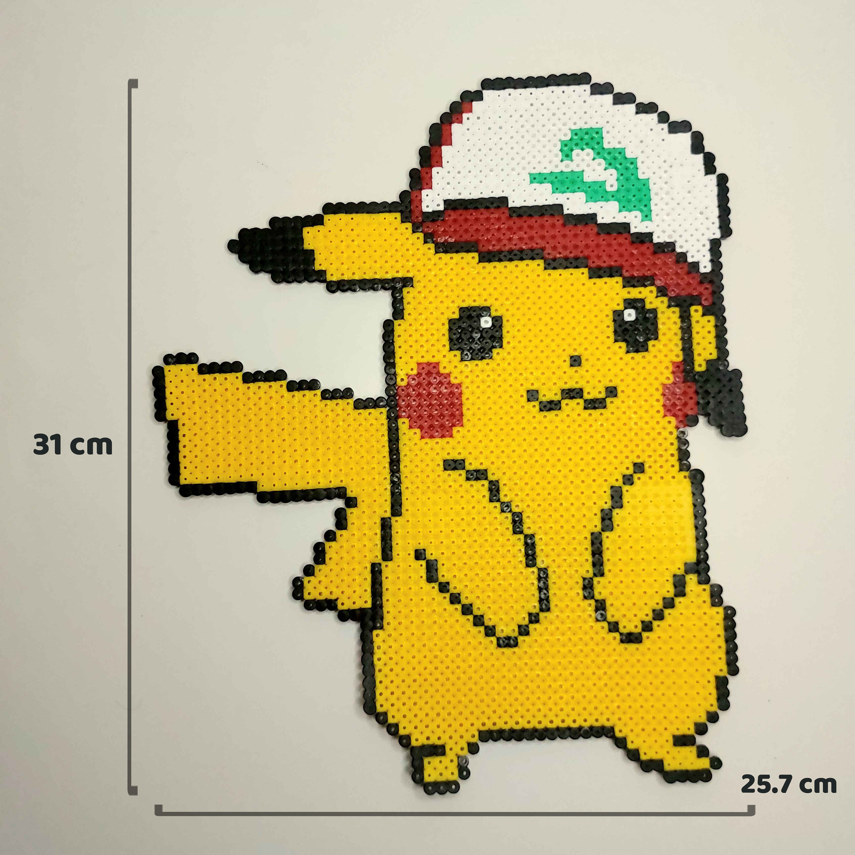 Pikachu With Ash's Cap Pixel Art Perler - Wall Decoration - Etsy