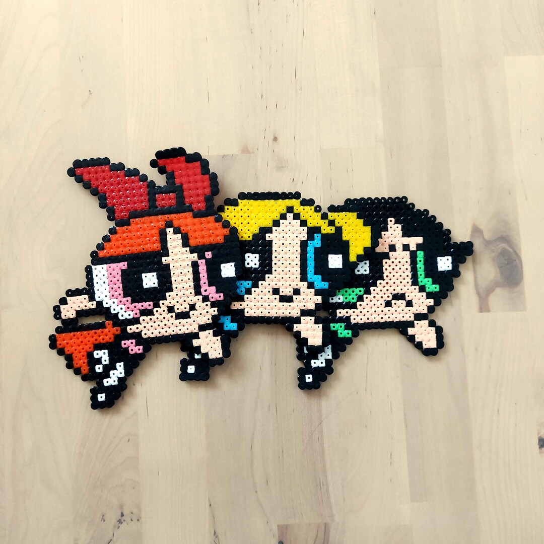 Powerpuff Girls Powerpuff Girls Pixel Art Perler Wall Decoration - Etsy UK