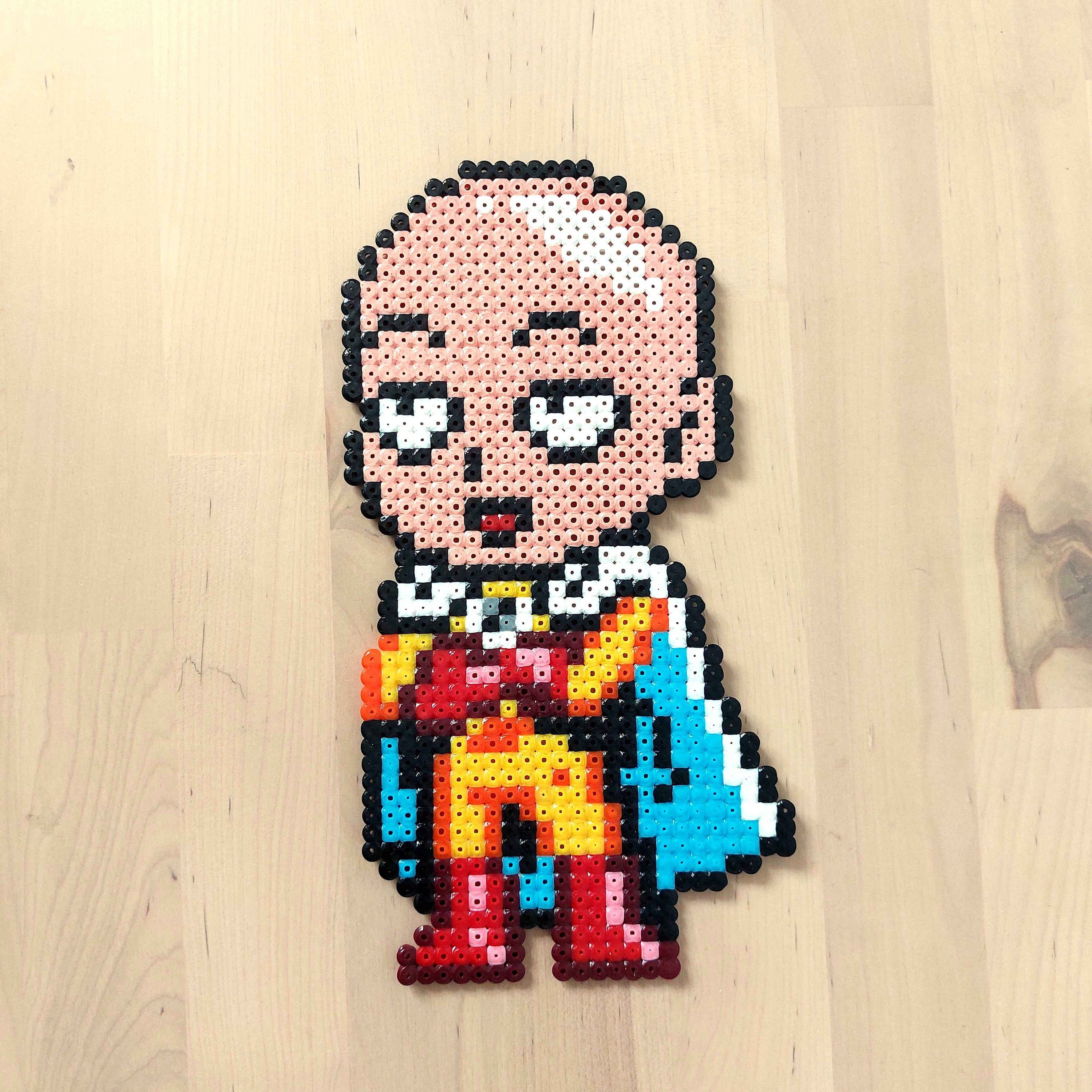Saitama One Punch Man Pixel Art Perler - Wall Decor - Etsy