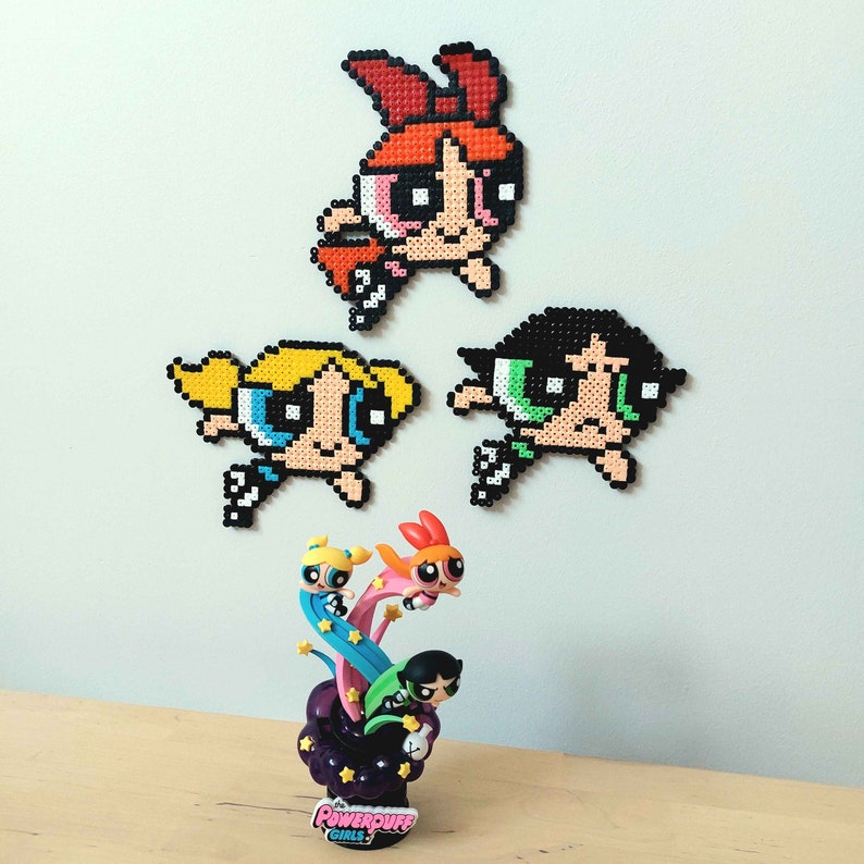 Powerpuff Girls - the Powerpuff Girls Pixel Art Perler - Wall Decor - Etsy