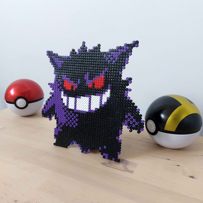 Gengar / Ectoplasma Pokémon Pixel Art Perler - Wall Decor - Etsy
