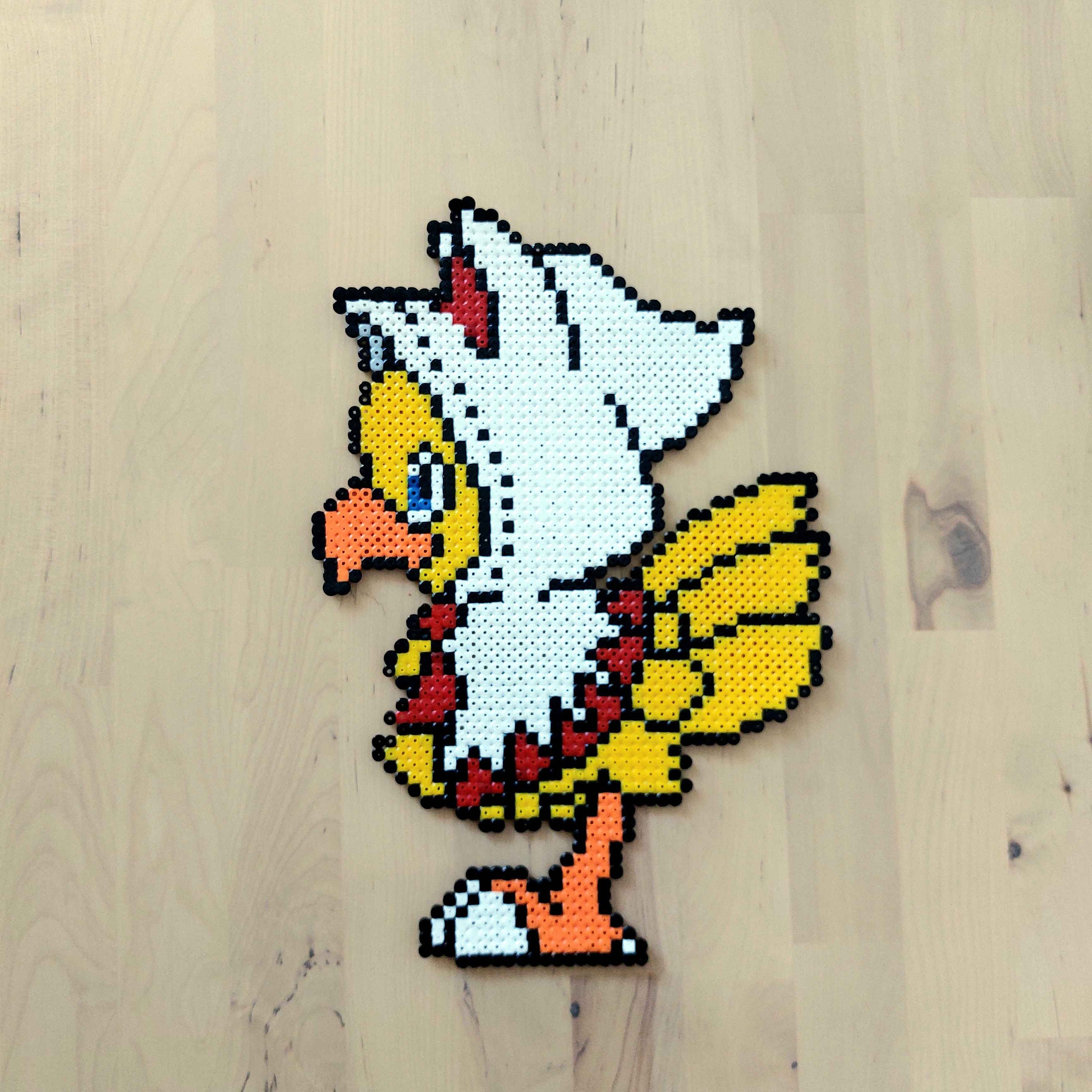 Chocobo White Mage Final Fantasy Pixel Art Perler - Wall Decoration - Etsy