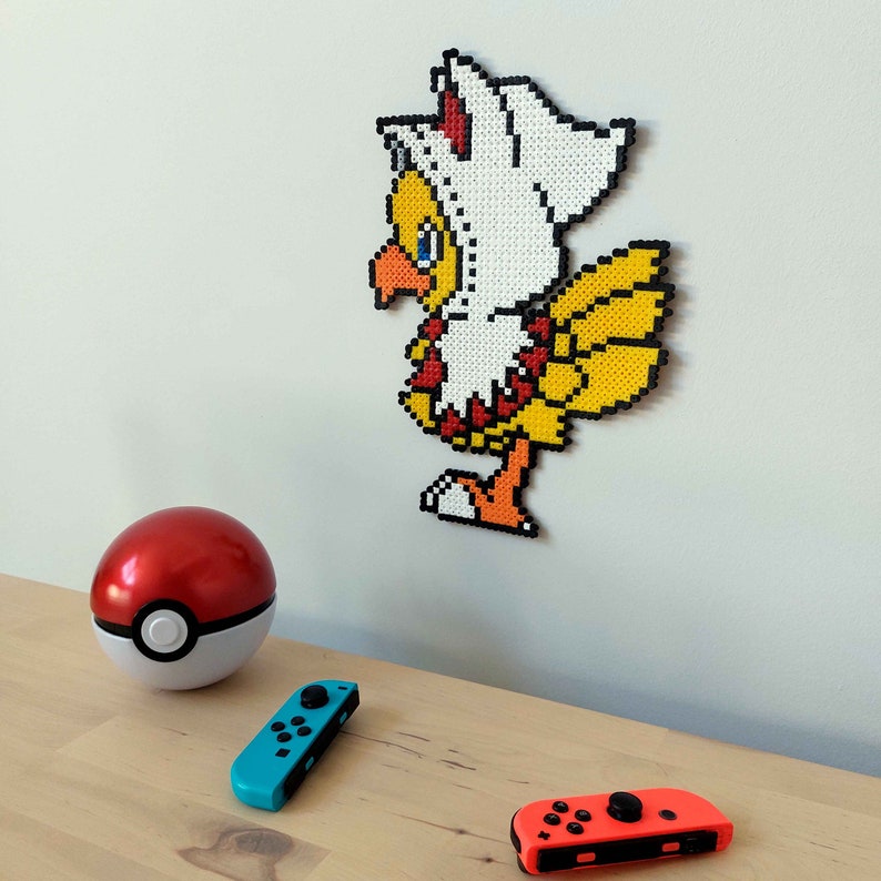 Chocobo White Mage Final Fantasy Pixel Art Perler - Wall Decoration - Etsy