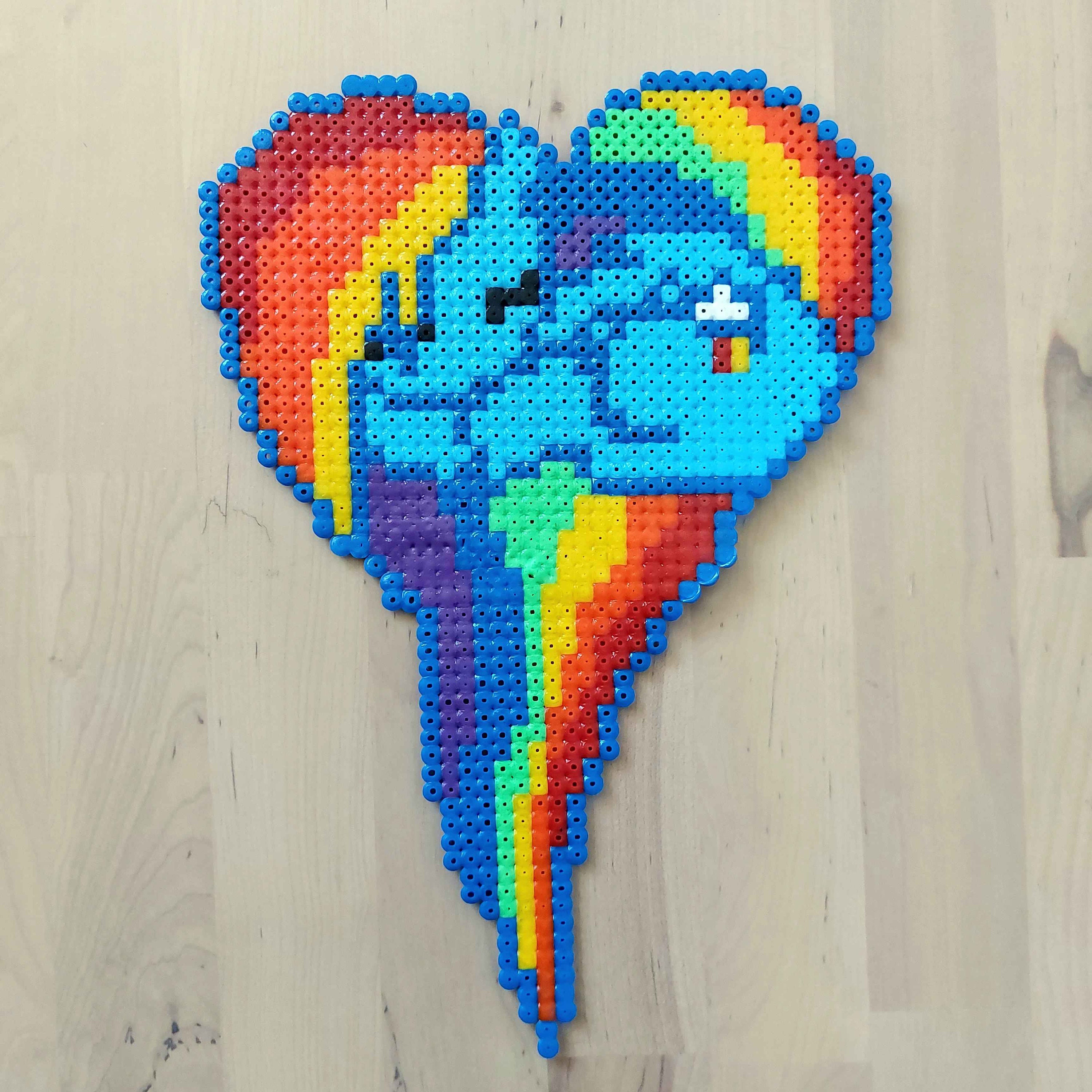 Rainbow Dash Heart Pixel Art Rainbow Dash My Little Pony MLP Pixel Art