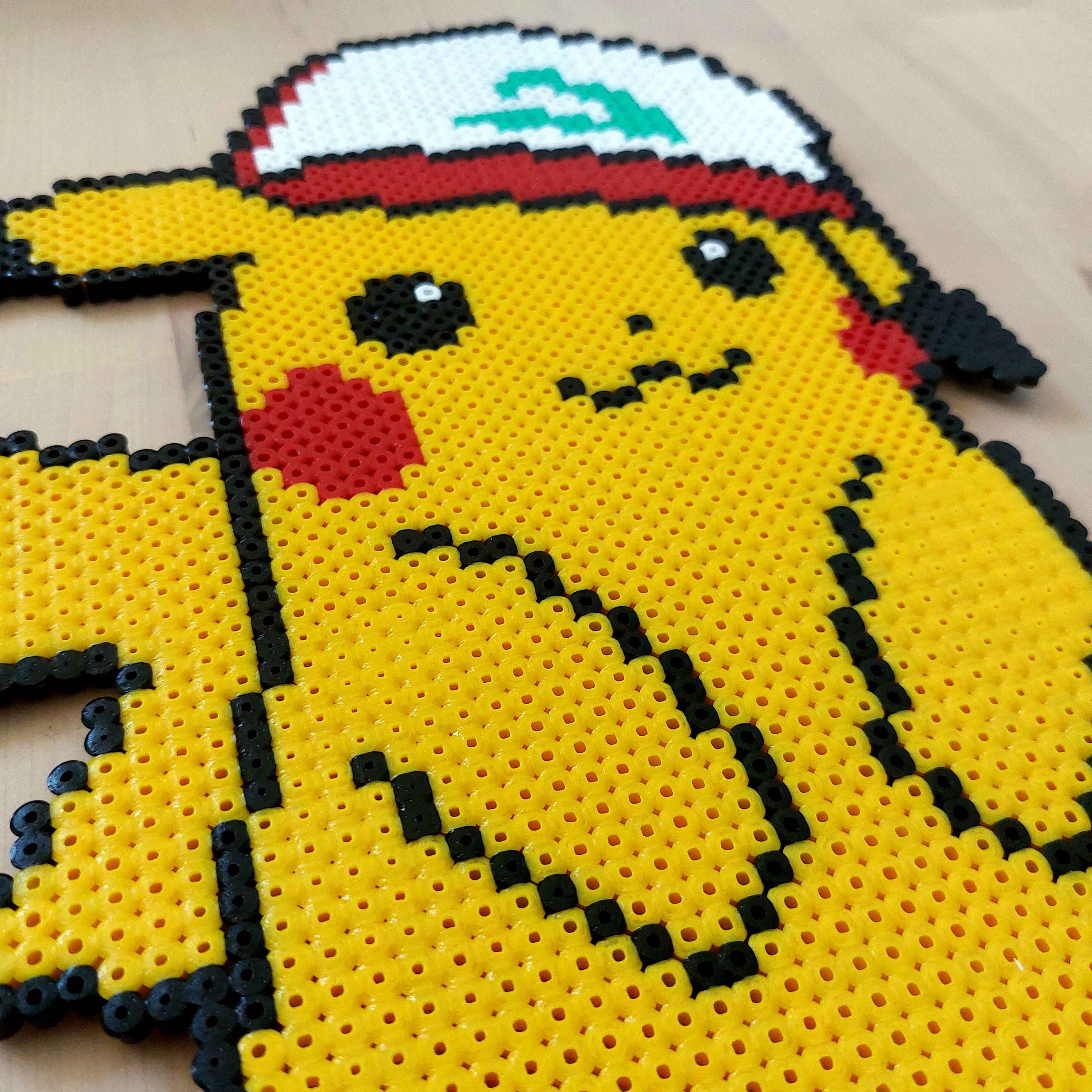 Pikachu With Ash's Cap Pixel Art Perler - Wall Decoration - Etsy