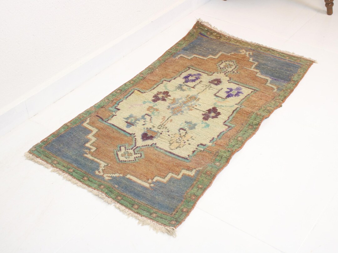 2x3 Orange Door Mat,handmade,vintage,neutral Wool Rug,turkish Door Mat ...