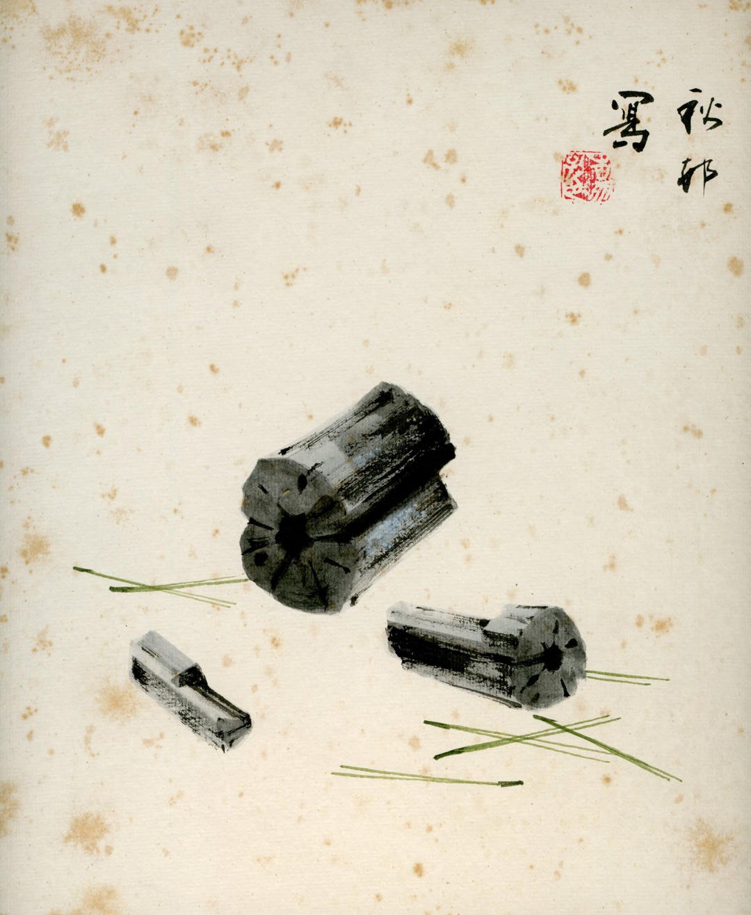 Vintage Japanese Sumi-e, Original Painting 1950s-1960s-1970s (shōwa ...