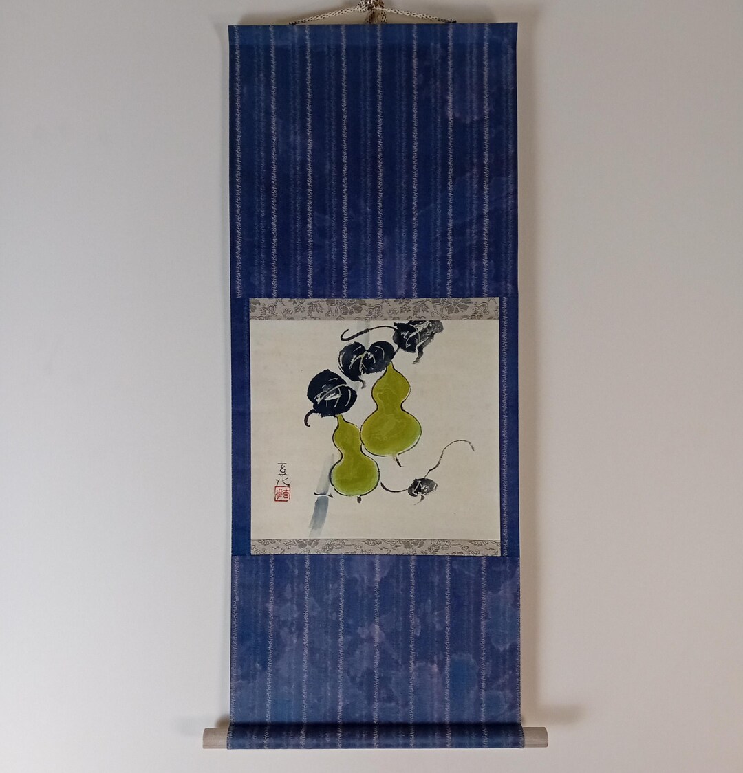 Vintage Japanese Scroll, Sumi-e, Ink Painting on Washi, Kakejiku, Kakemono, Wall Hanging, #910 ...