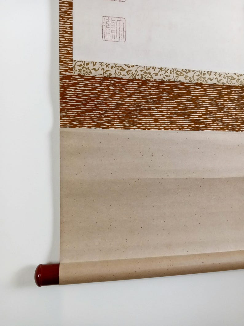 Zen Scroll “one Bowl of Tea” (一碗茶), Japanese Ink Kakemono (kakejiku ...