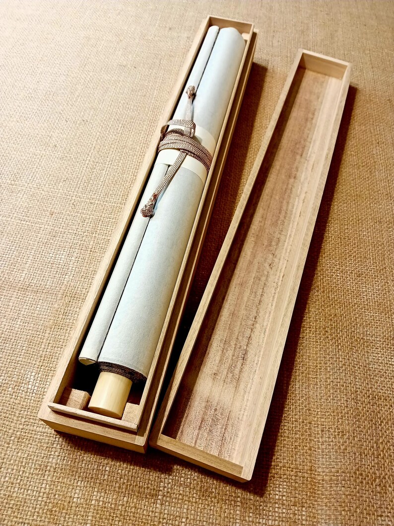 Vintage Japanese Hanging Scroll With Wooden Box – Plum Blossom Ink ...