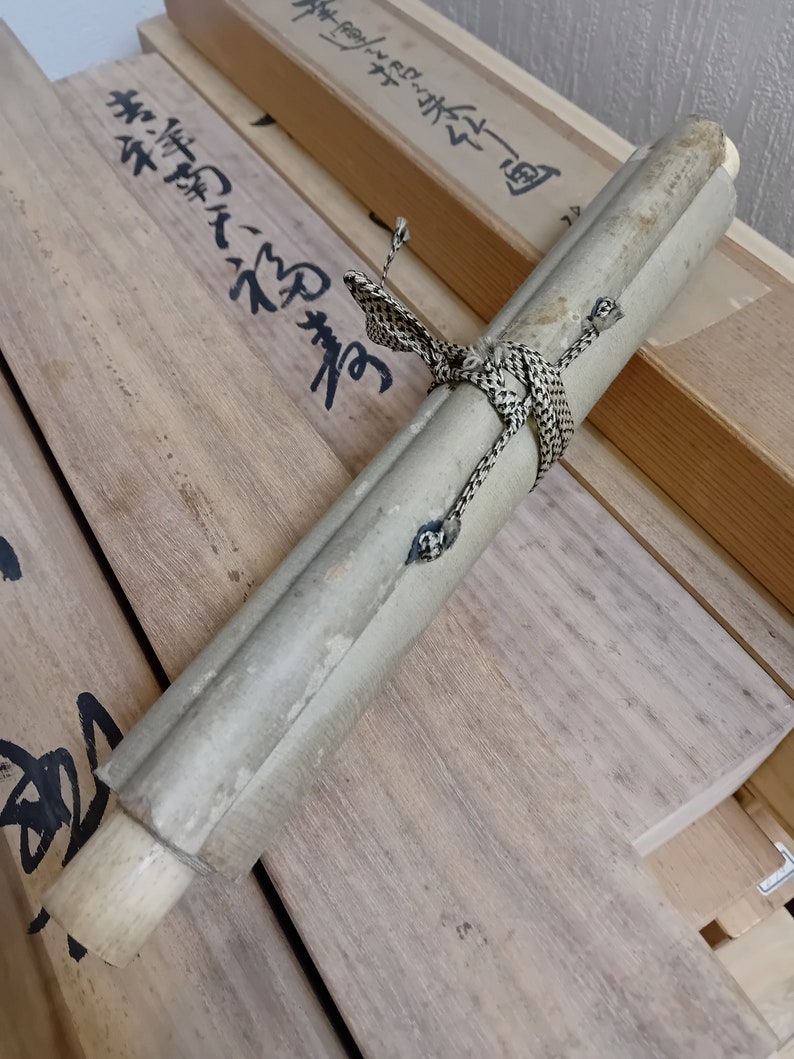 Antique Japanese Scroll 25х185 Scroll Painting Kakejiku - Etsy