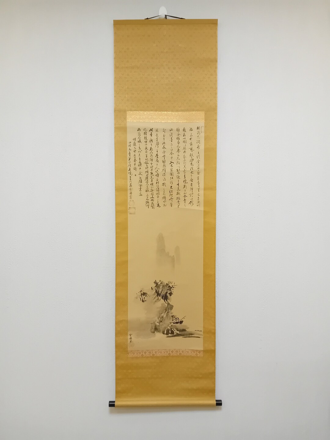 Vintage Japanese Scroll, Ink Painting Scroll, Print, Kakejiku, Kakemono ...