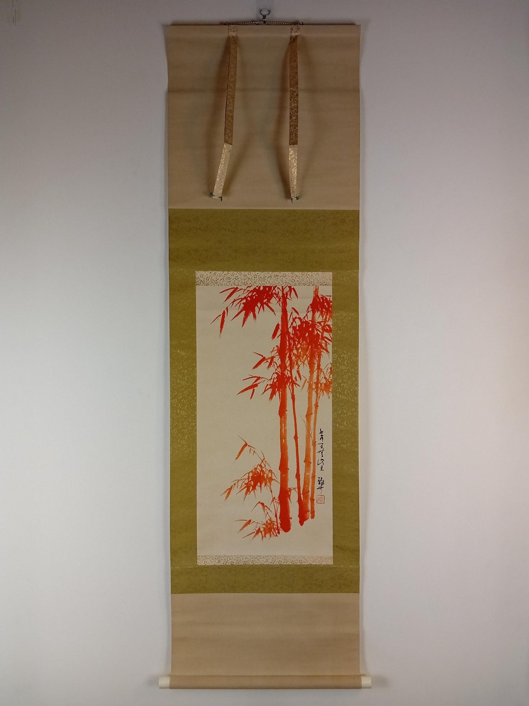 Vintage Japanese Scroll, Print, Kakejiku, Kakemono, Japan Wall Hanging ...