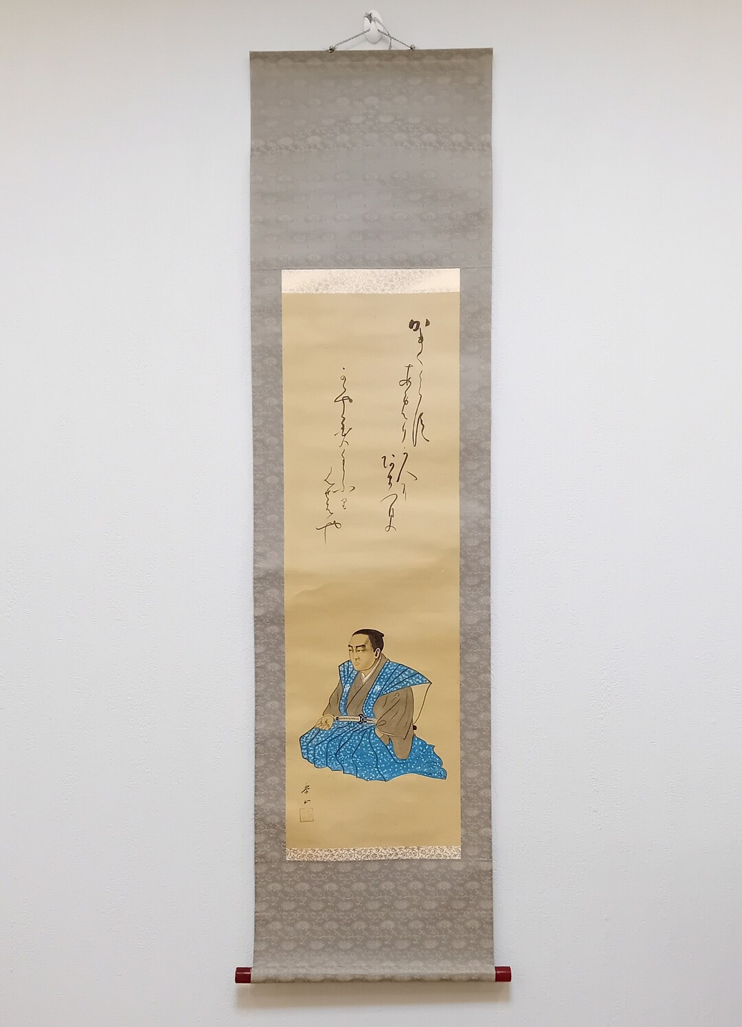 Samurai, Poetry, Vintage Japanese Scroll, Ink Painting, Kakejiku ...