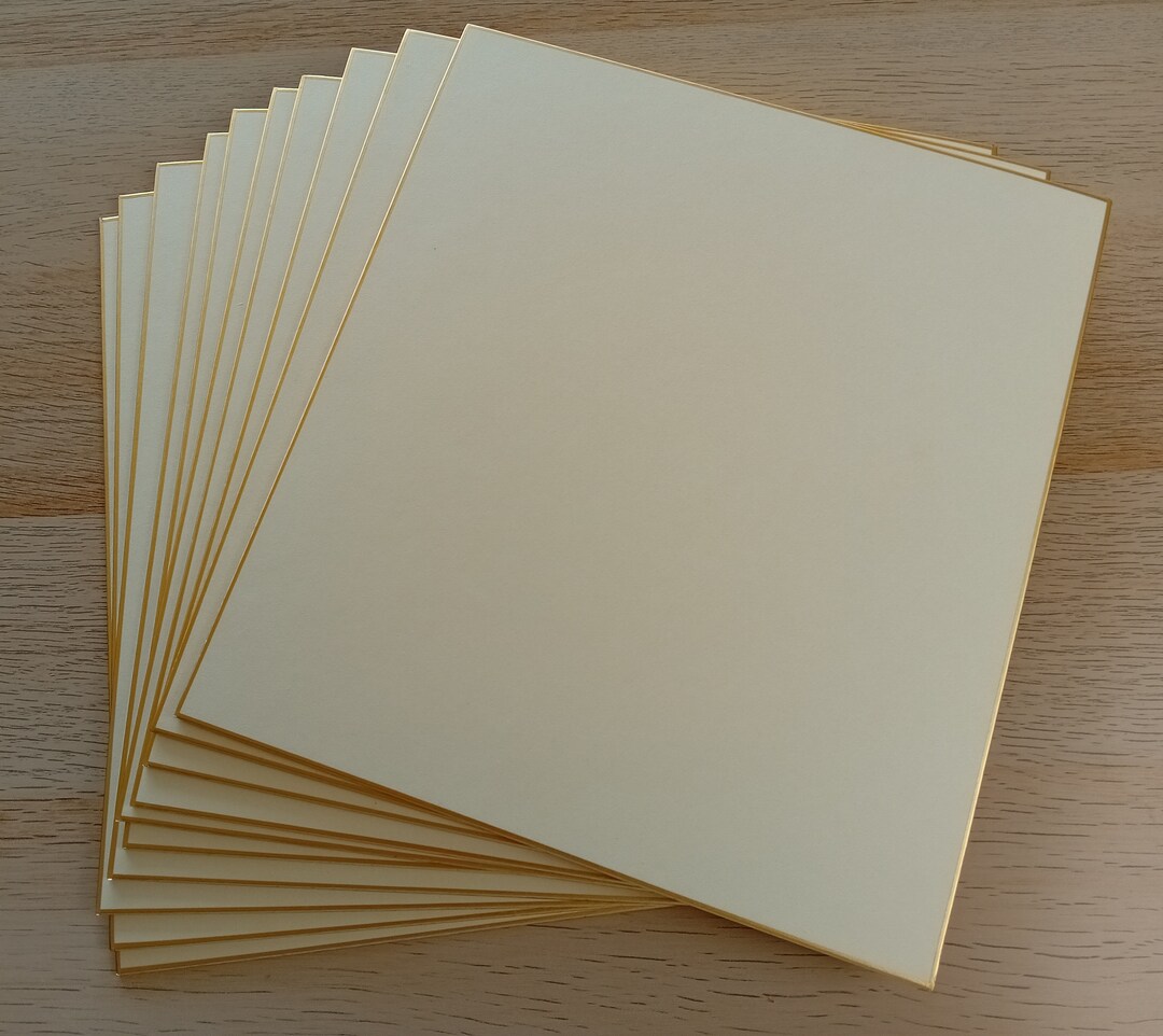 10 Blank Vintage Japanese Shikishi Board, Ivory-white Cardboard, Paper ...