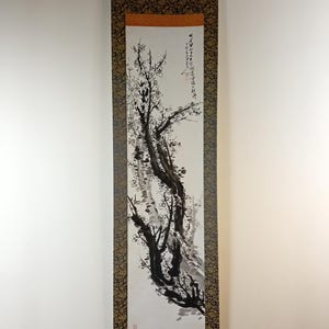 Vintage Japanese Hanging Scroll With Wooden Box – Plum Blossom Ink ...