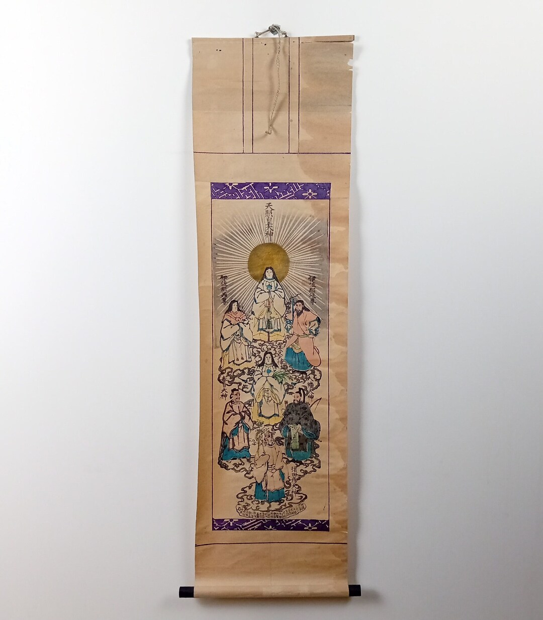 Amaterasu Omikami, Antique Japanese Scroll, Scroll Painting, Kakejiku ...