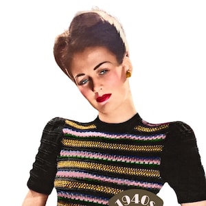 1940s Lizzie Jumper Knitting Pattern - Etsy
