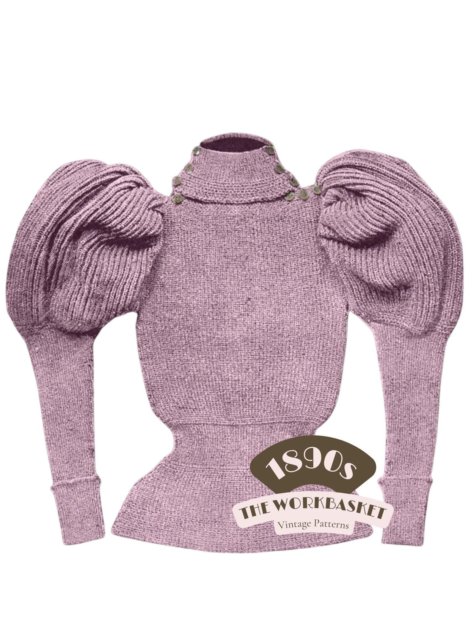 1890s Victorian Cycling Jumper | Sweater Knitting Pattern - Etsy