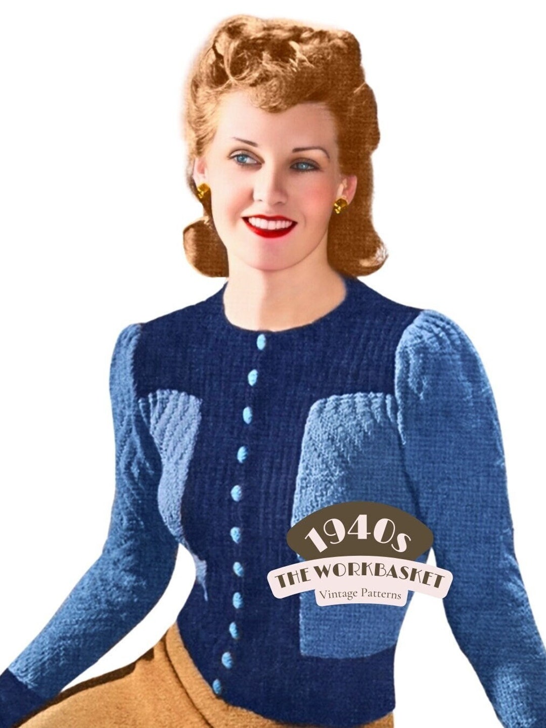 1940s Chevron Cardigan Knitting Pattern - Etsy