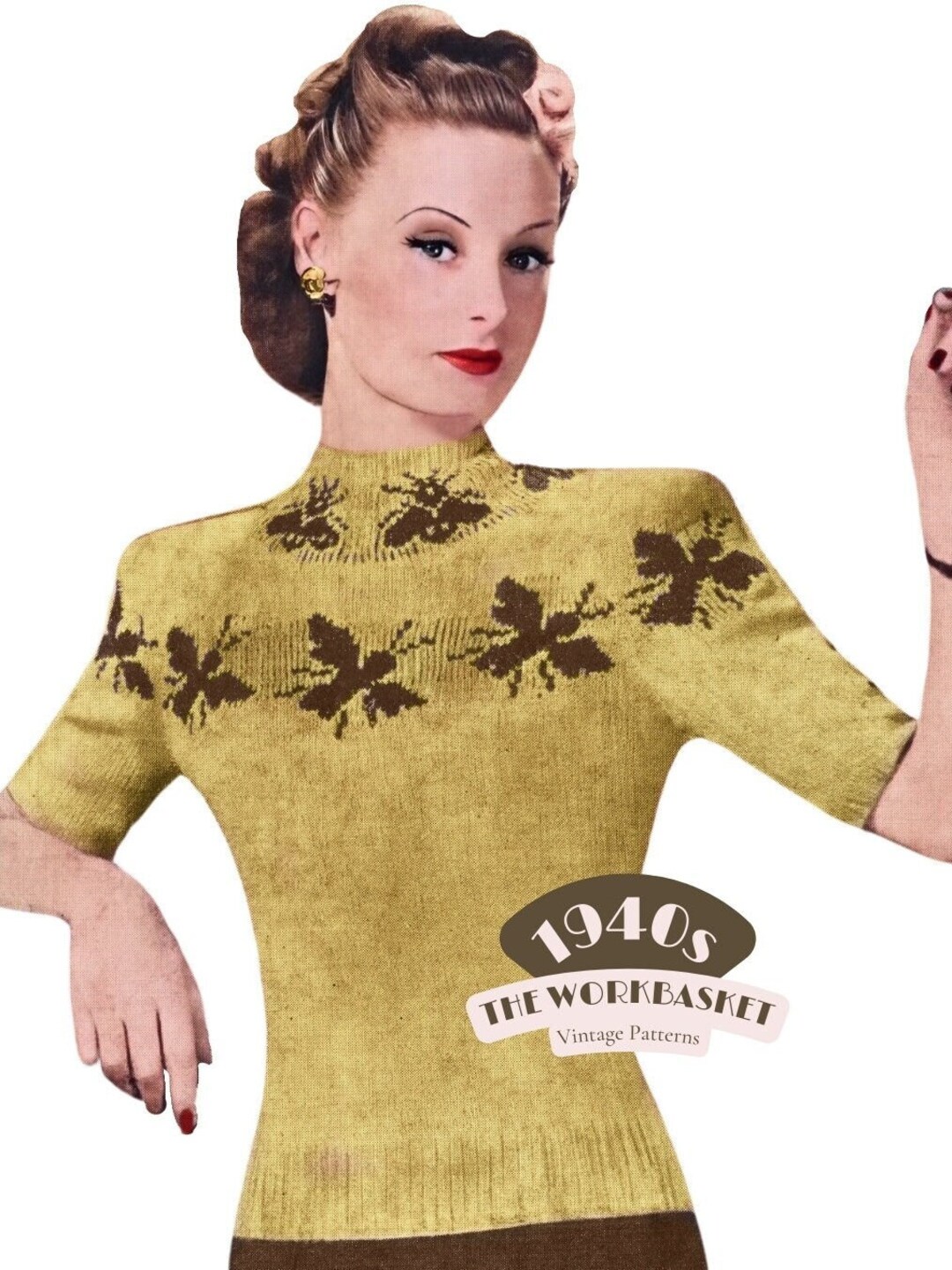 1940s Busy Bee Jumper Knitting Pattern Etsy