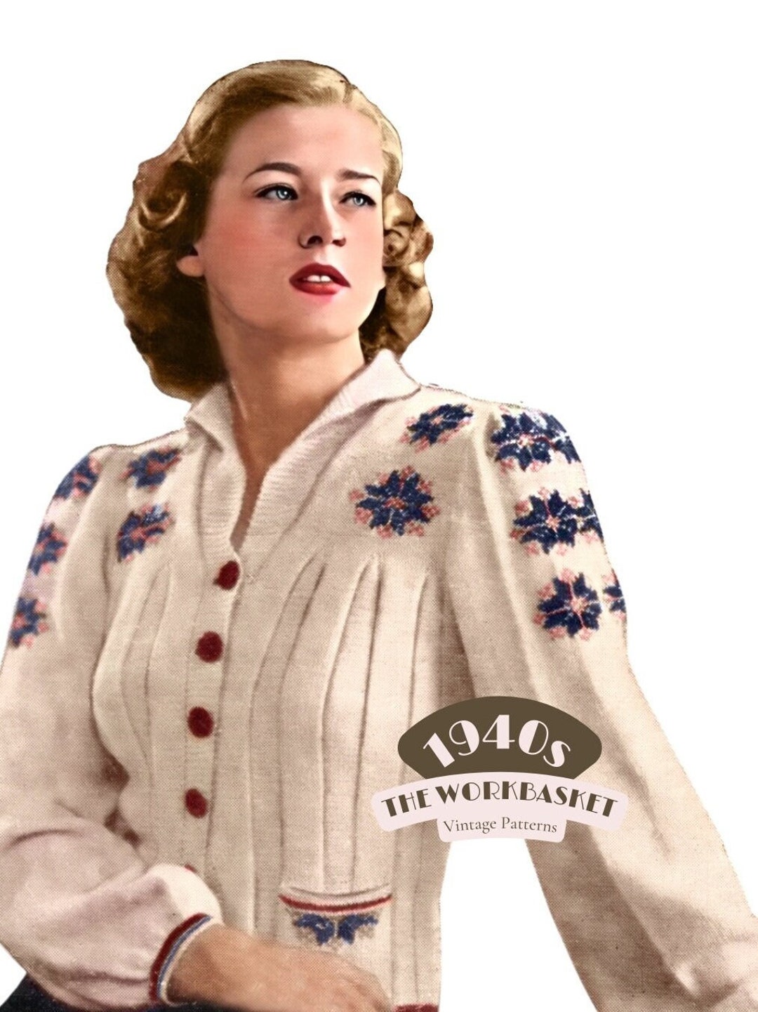 1940s Snowflake Cardigan Knitting Pattern - Etsy