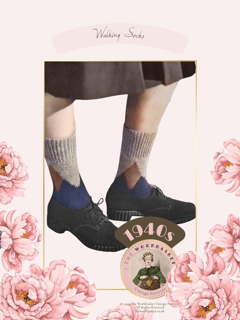 1940s Walking Socks Knitting Pattern - Etsy