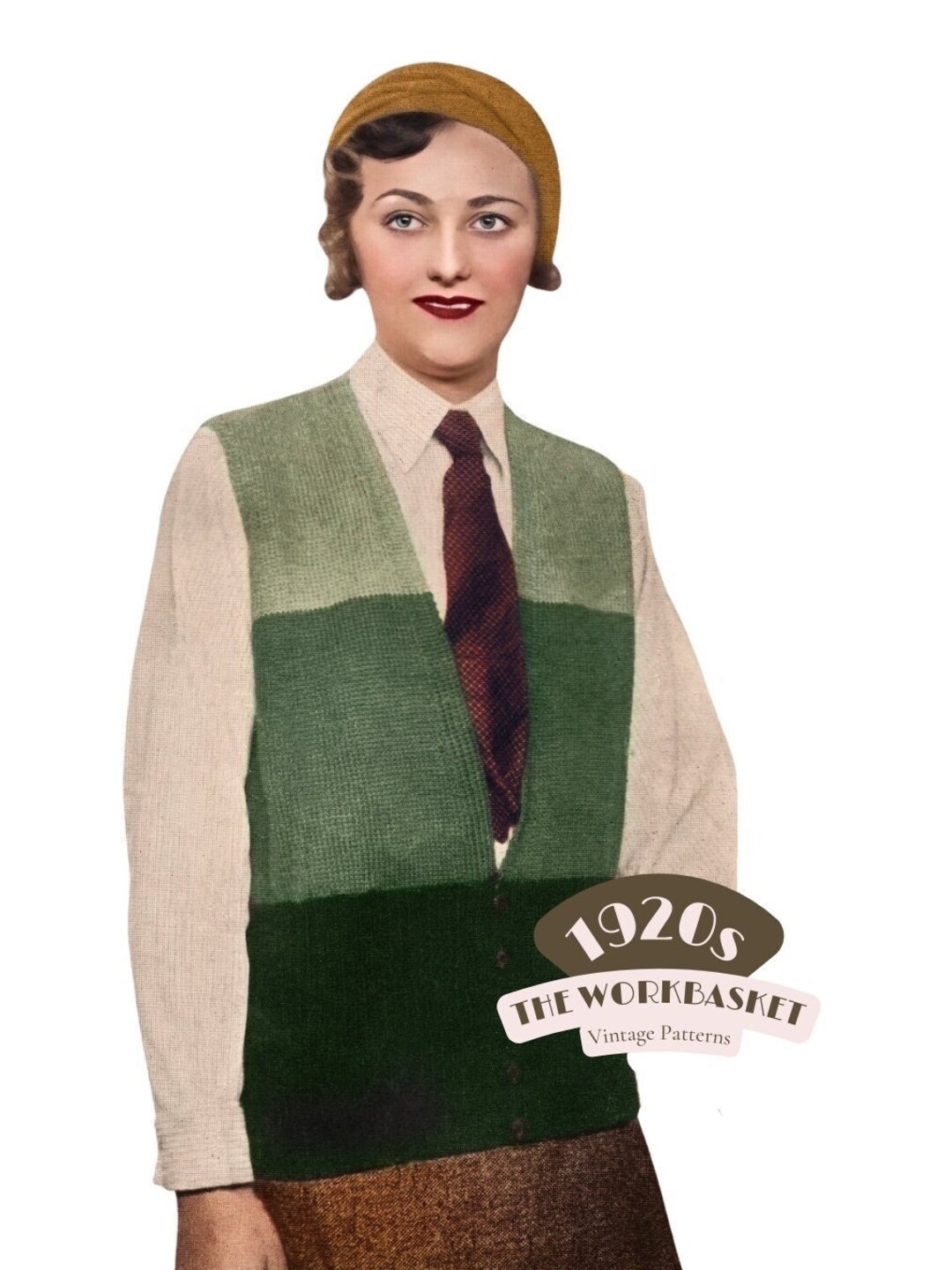 1920s Amelia Sleeveless Cardigan Knitting Pattern - Etsy