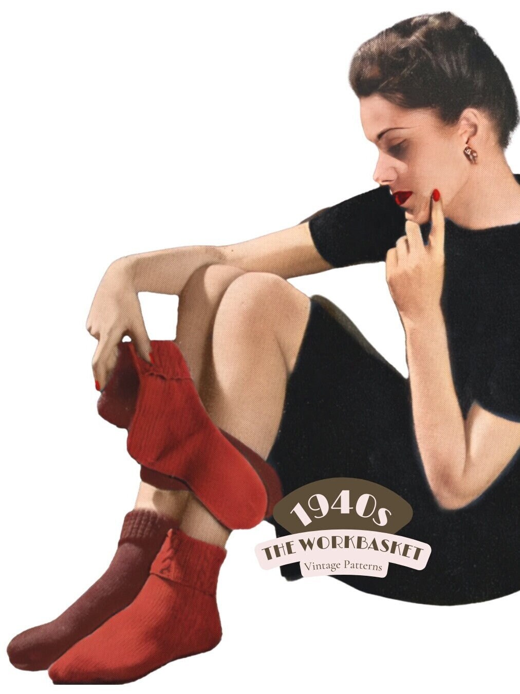 1940s Socks With A Change of Tops Knitting Pattern - Etsy