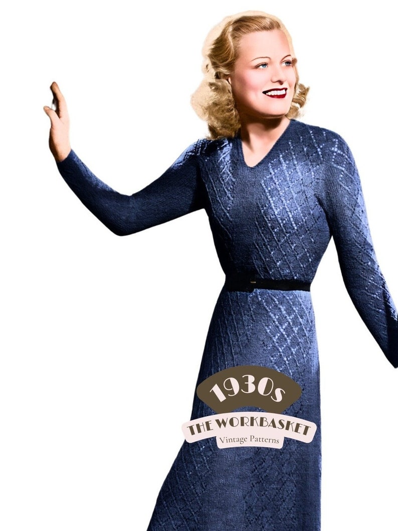 1930s Lois Dress Knitting Pattern - Etsy Canada