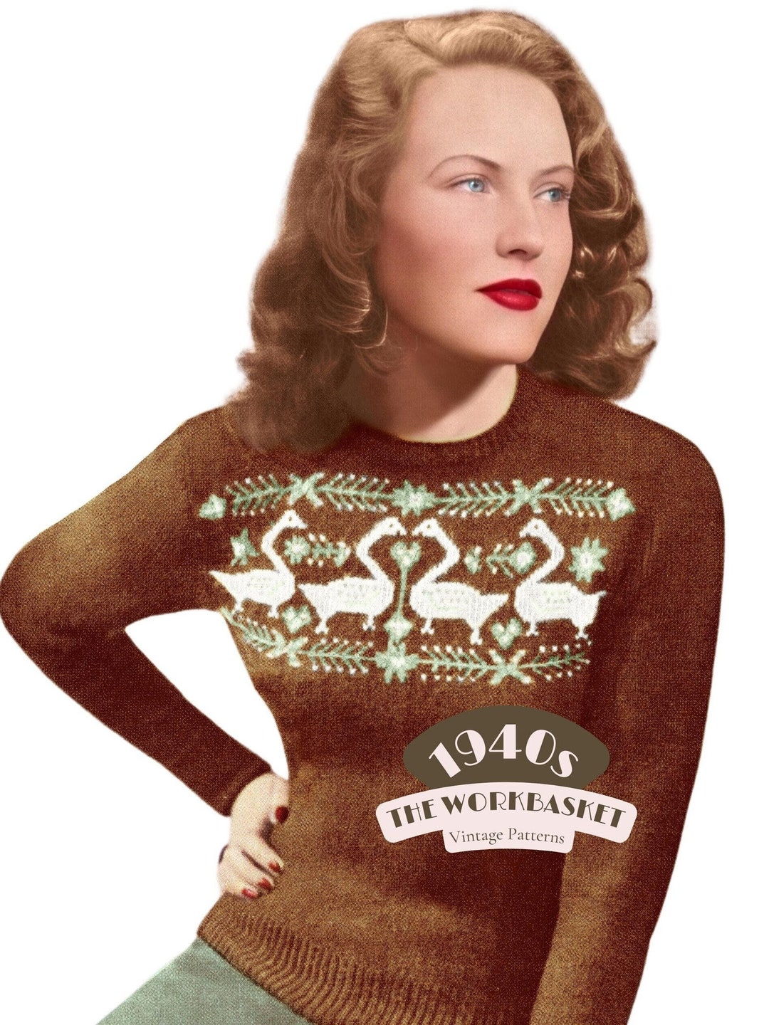 Breipatroon Odette trui uit de jaren 40 - Etsy Nederland