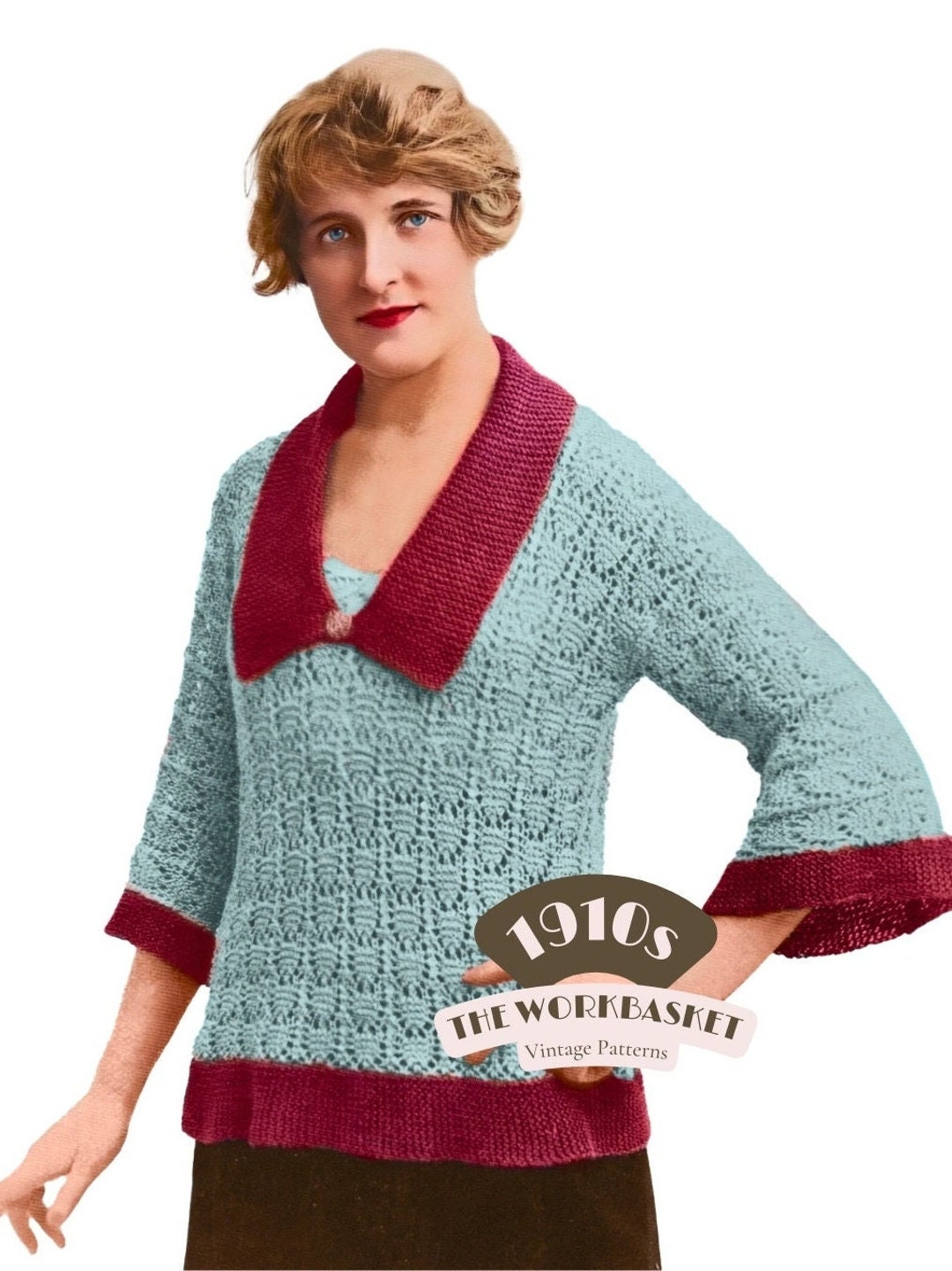 1900s Edwardian Matlock Jumper Knitting Pattern - Etsy UK