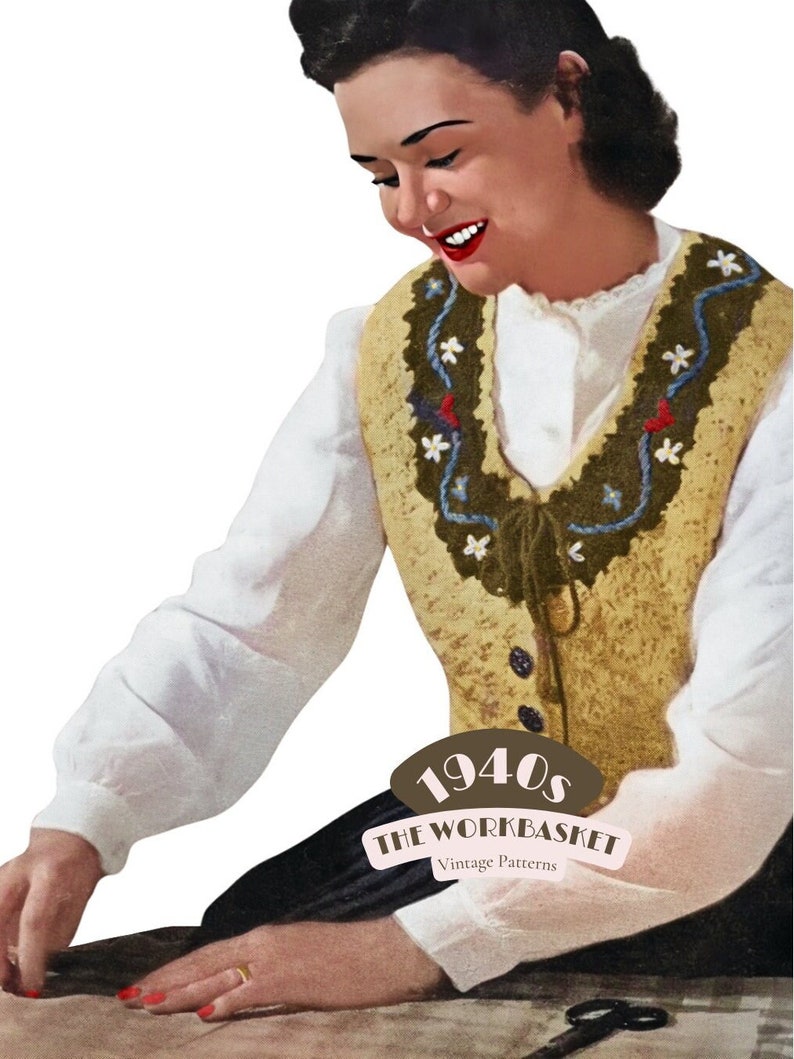 1940s Tyrolean Style Crochet Vest - Etsy