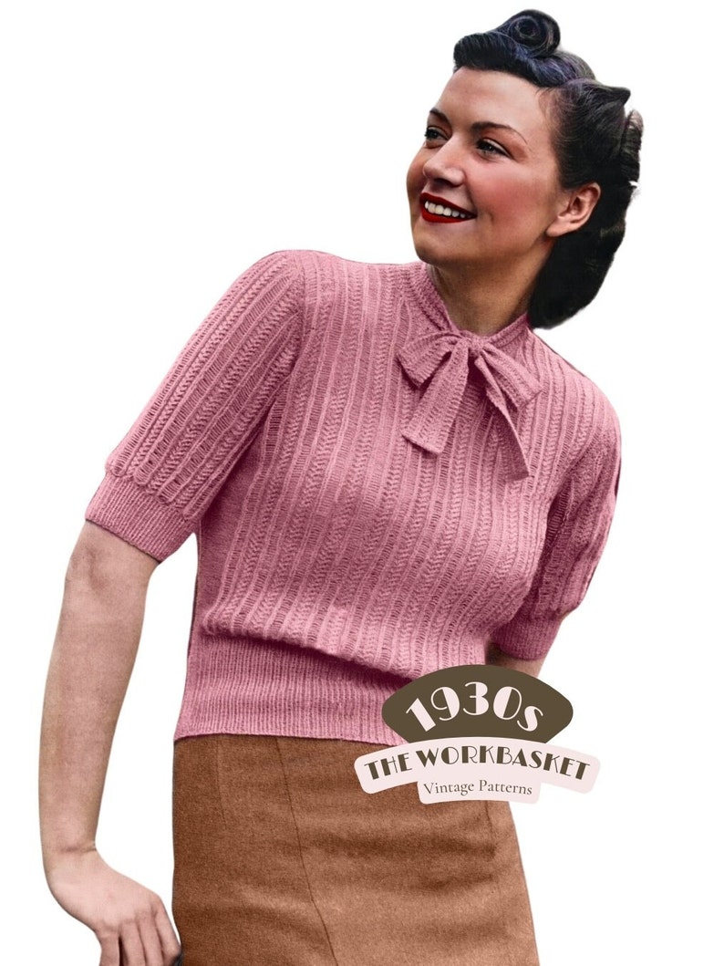 1930 Brenda Jumper Knitting Pattern - Etsy