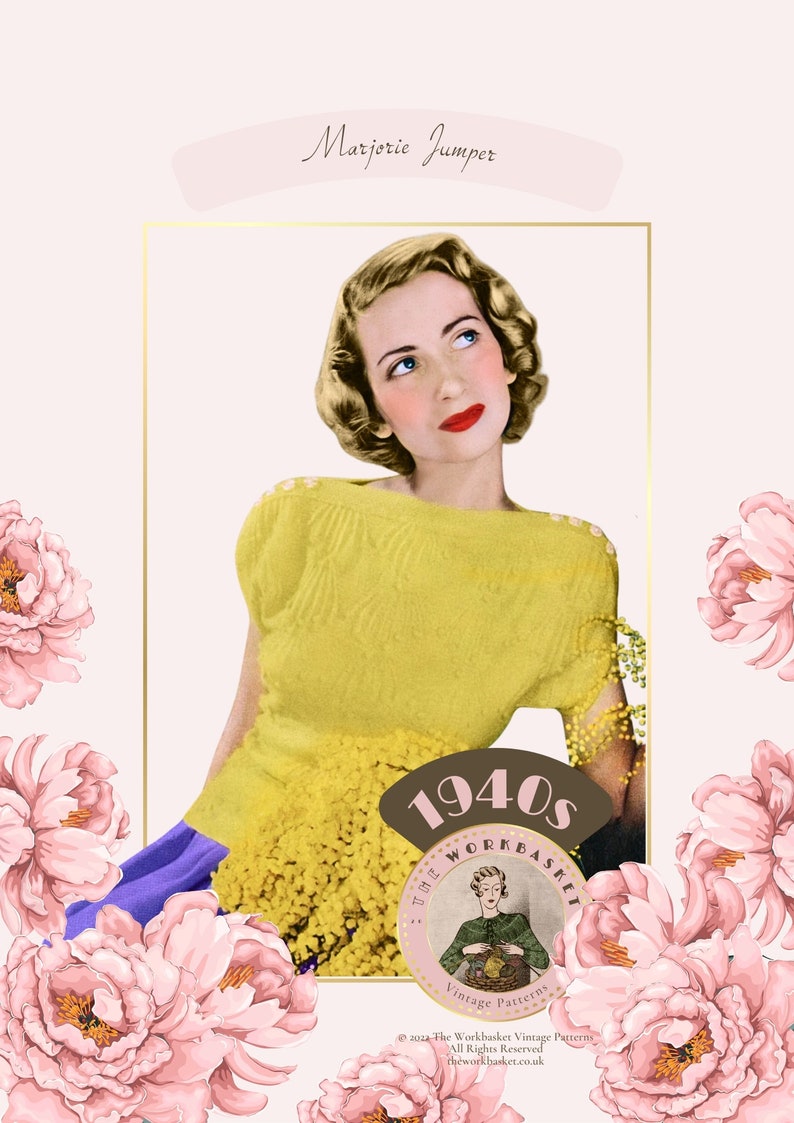1940s Marjorie Jumper Knitting Pattern - Etsy