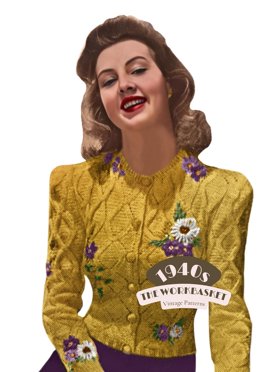 1940s Gerda Tyrolean Cardigan Knitting Pattern - Etsy