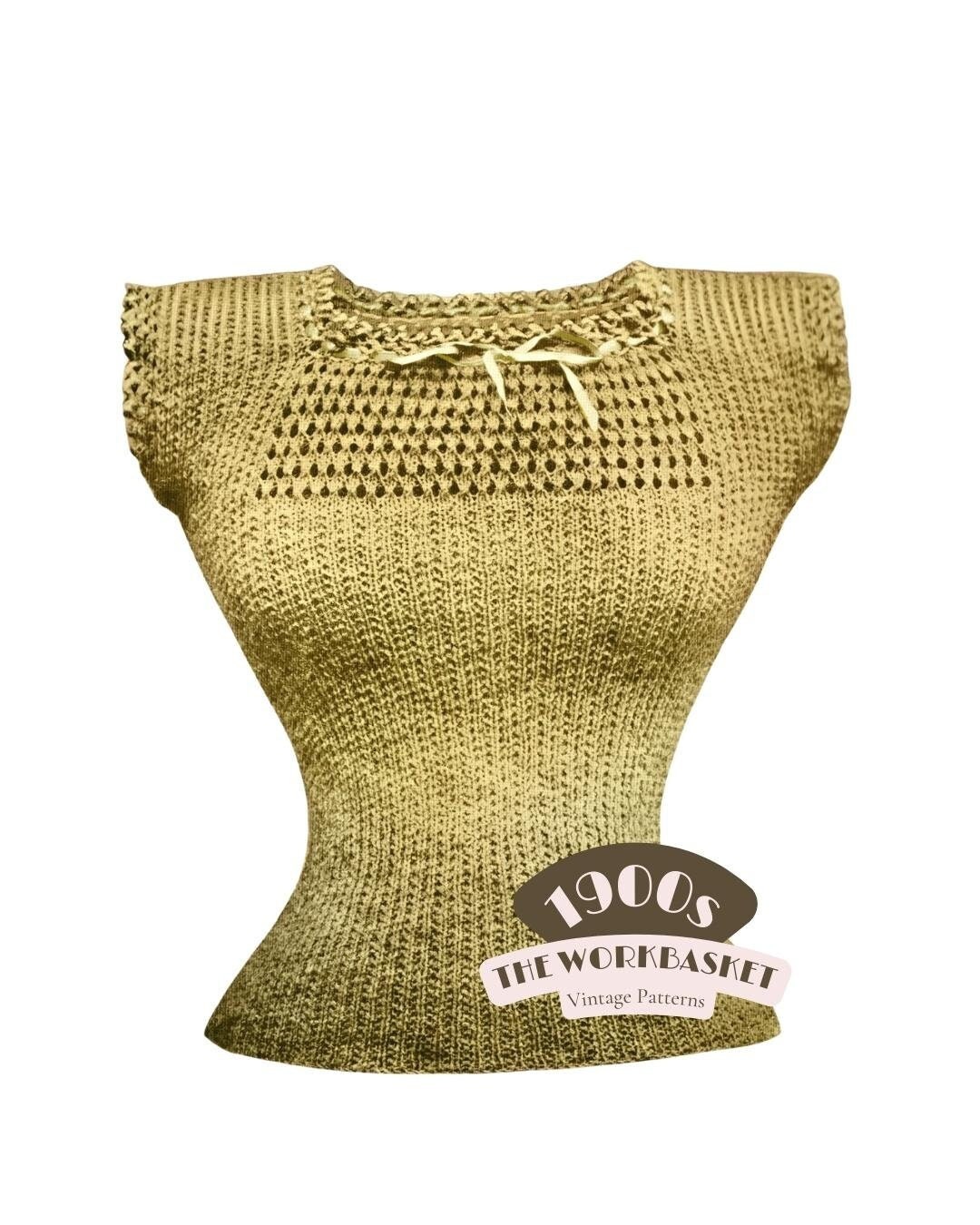 1900s Edwardian Corset Cover Knitting Pattern - Etsy