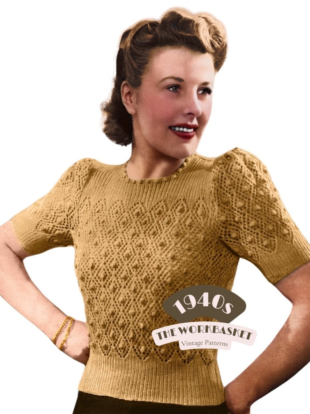 1940s Dorothea Jumper Knitting Pattern - Etsy