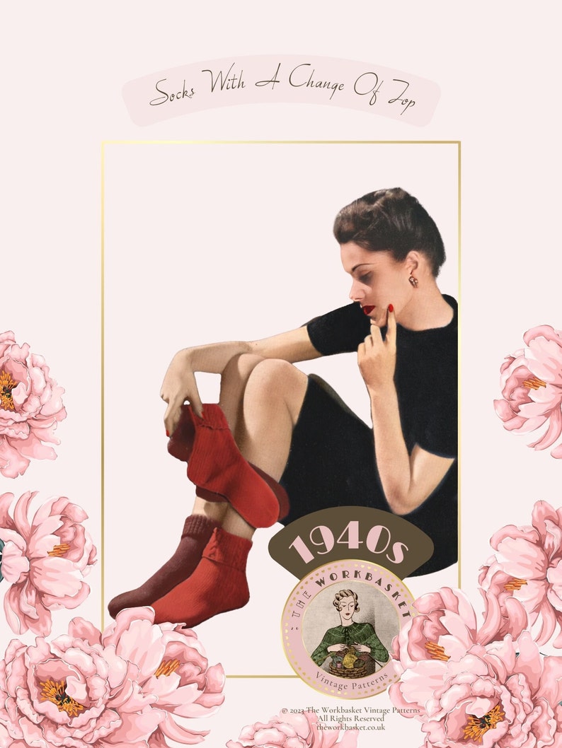 1940s Socks With A Change of Tops Knitting Pattern - Etsy