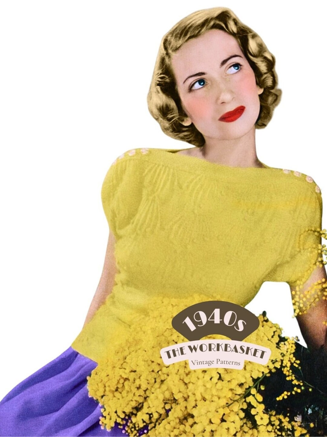 1940s Marjorie Jumper Knitting Pattern - Etsy